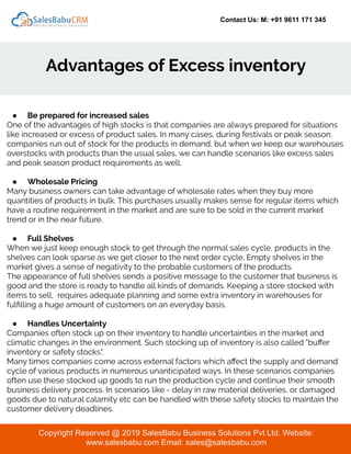 How to deal with excess stock in your inventory | PDF