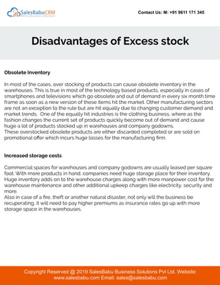 How to deal with excess stock in your inventory | PDF