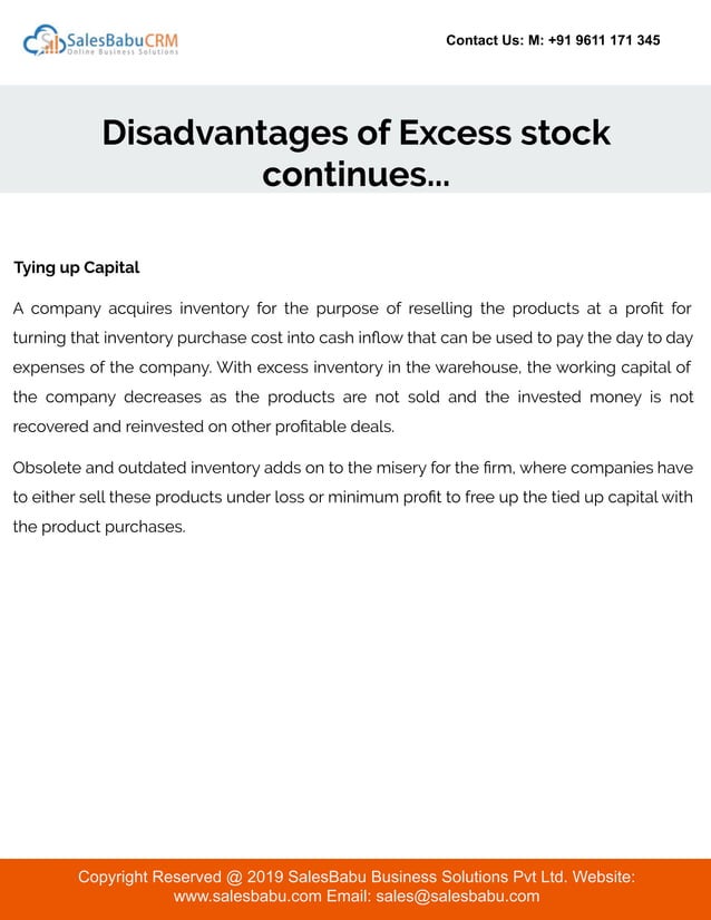 How to deal with excess stock in your inventory | PDF