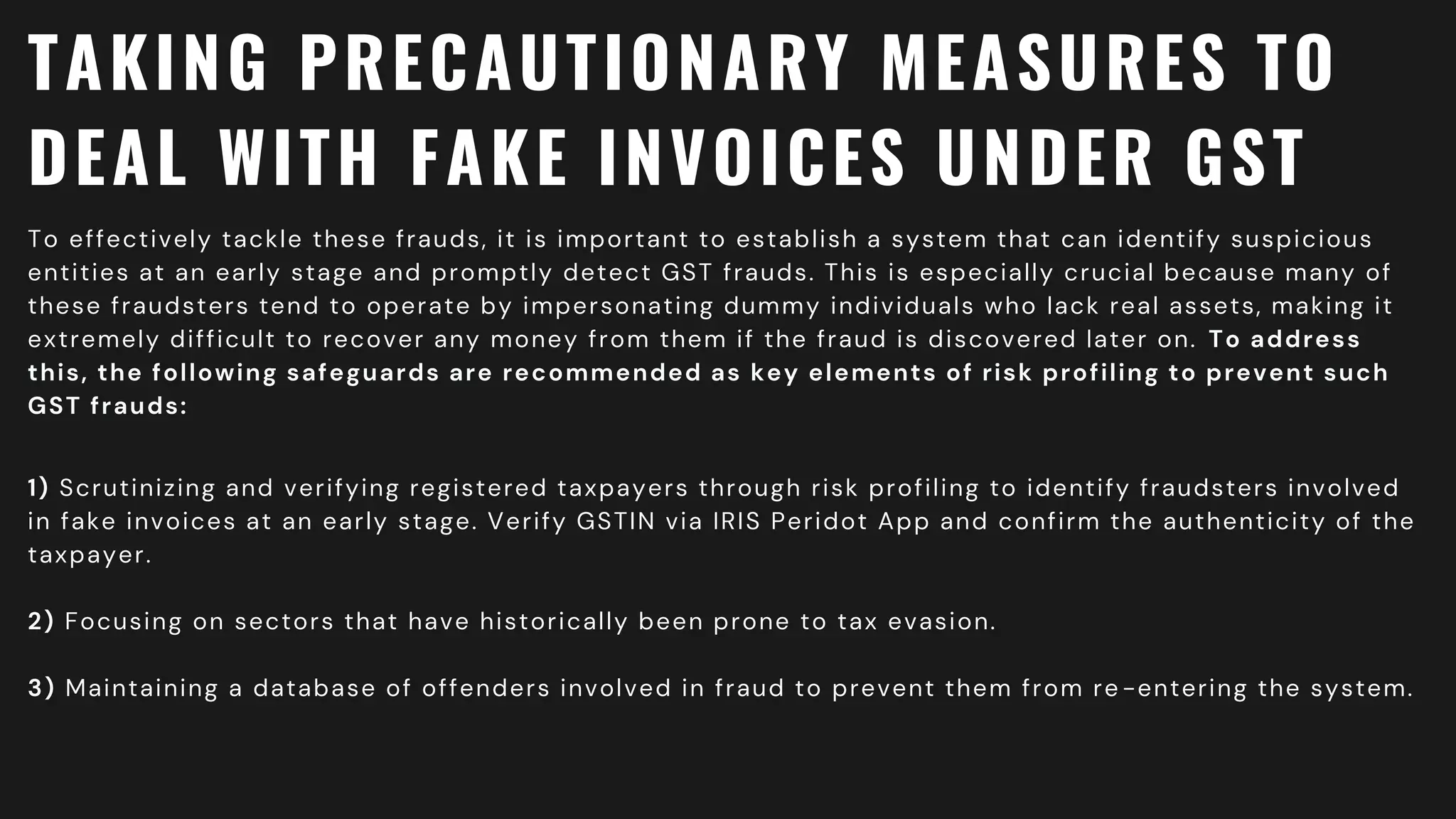 How to deal with Fake Invoices under GST? | PPTX