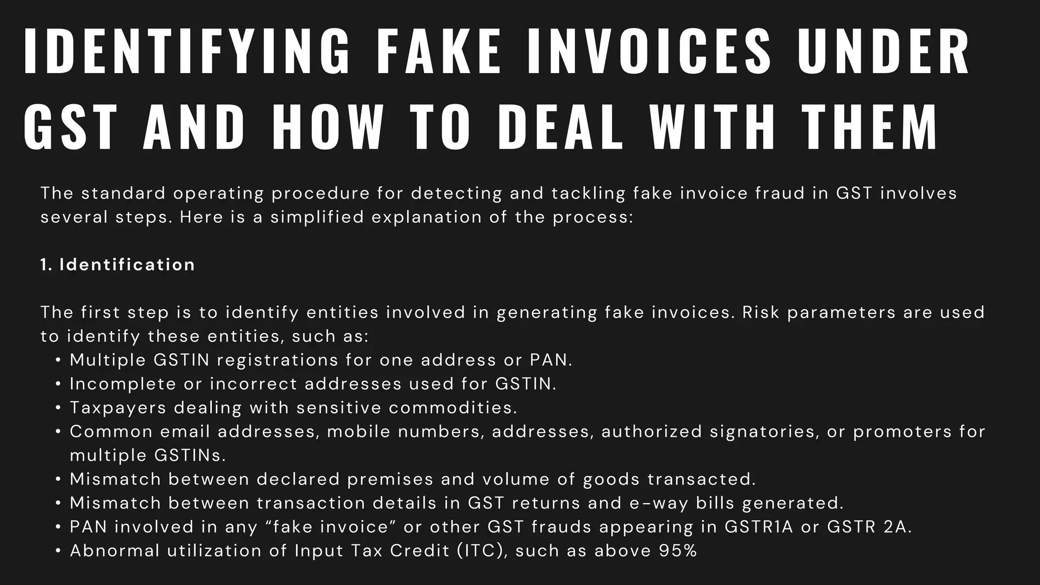 How to deal with Fake Invoices under GST? | PPTX