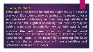 How to deal with indiscipline in the classroom ? | PPTX