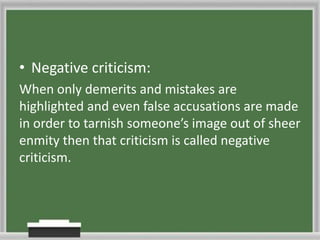 How to deal with negative criticism | PPT