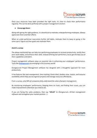 How to deal with non performing employees at the workplace | PDF