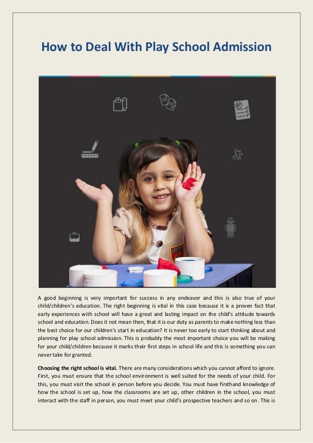How To Deal With Play School Admission How To Deal With Play School Admission