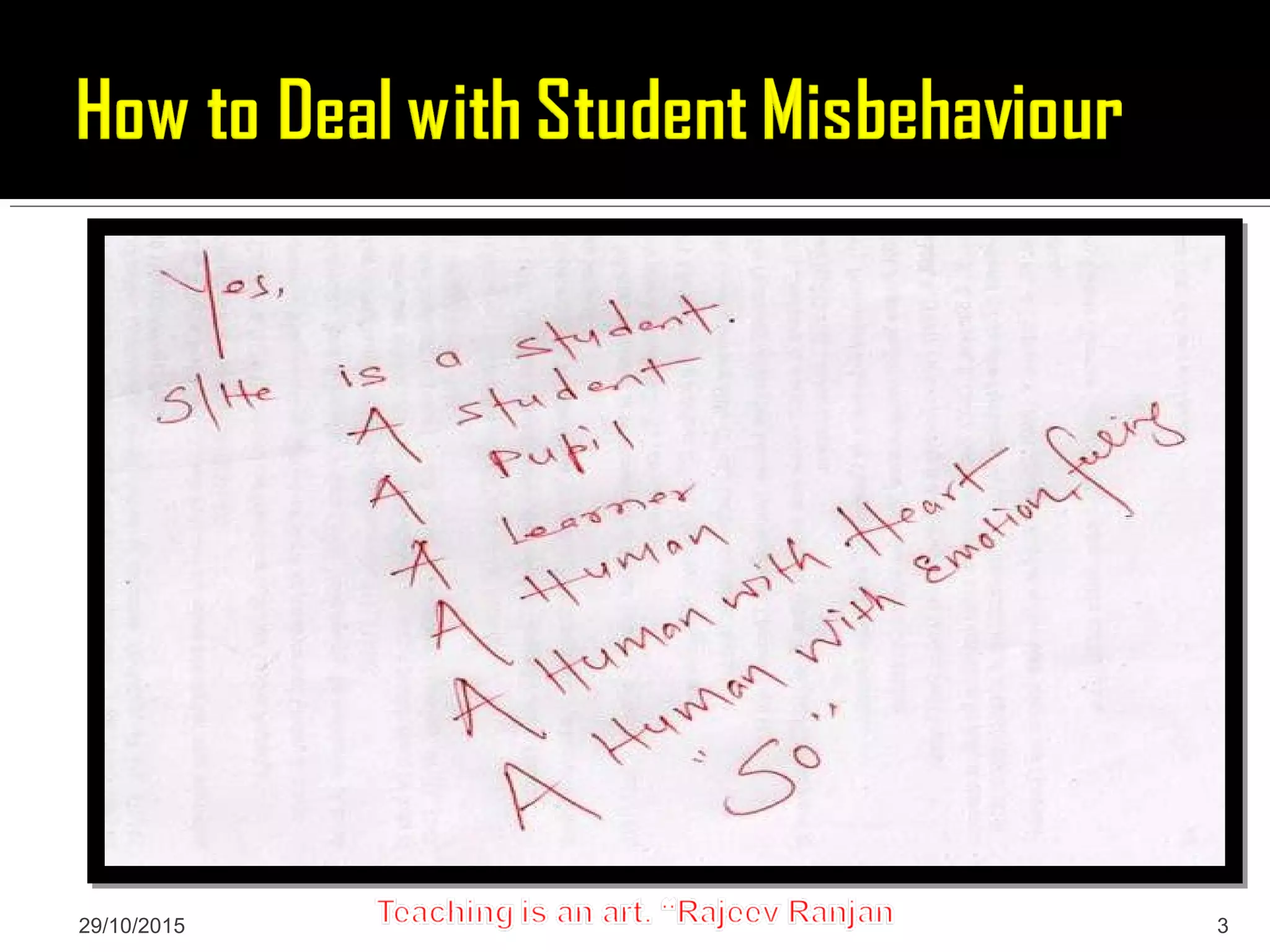 How to Deal with Student Misbehaviour | PPT