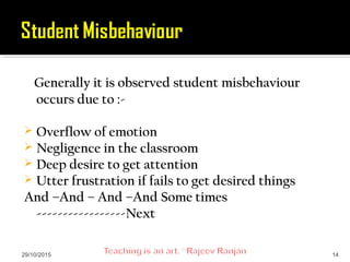 How to Deal with Student Misbehaviour | PPT