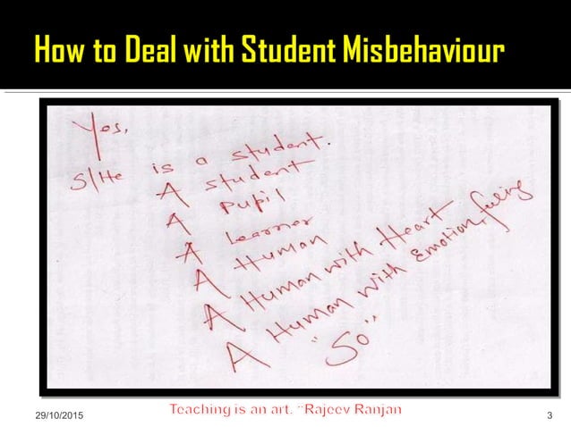 How to Deal with Student Misbehaviour | PPT | Secondary Education ...