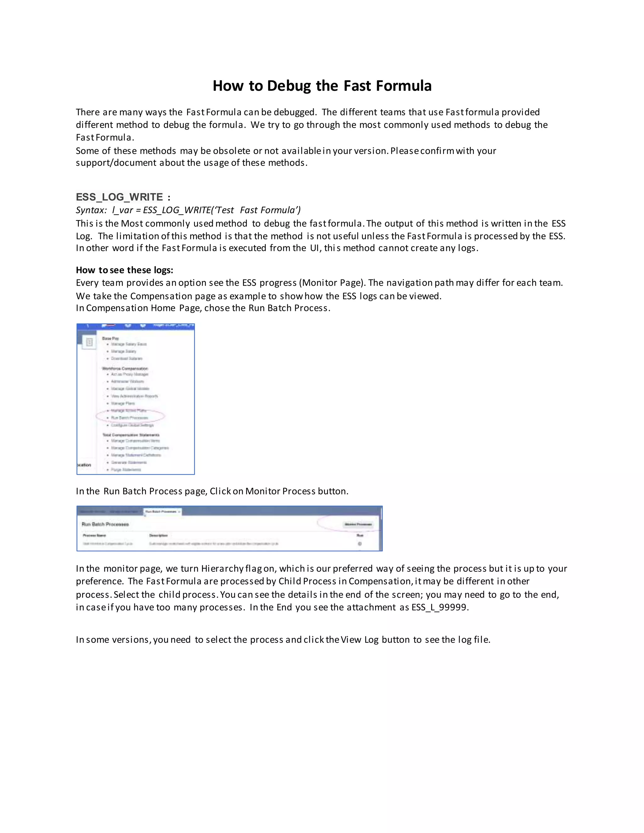 How to debug a fast formula | DOCX