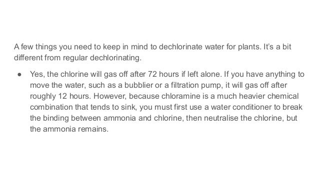 How to dechlorinate water for plants | PDF