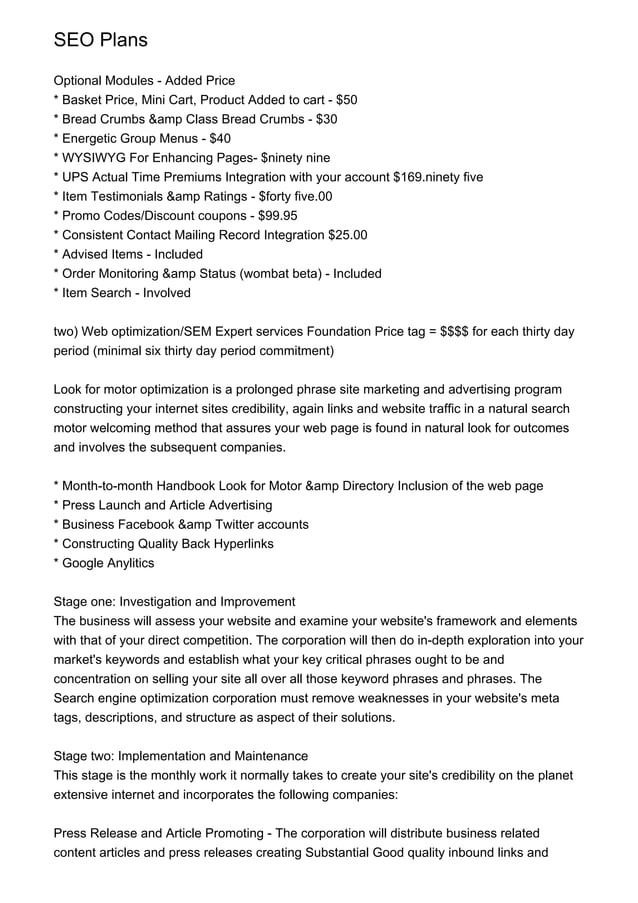 SEO Plans | PDF