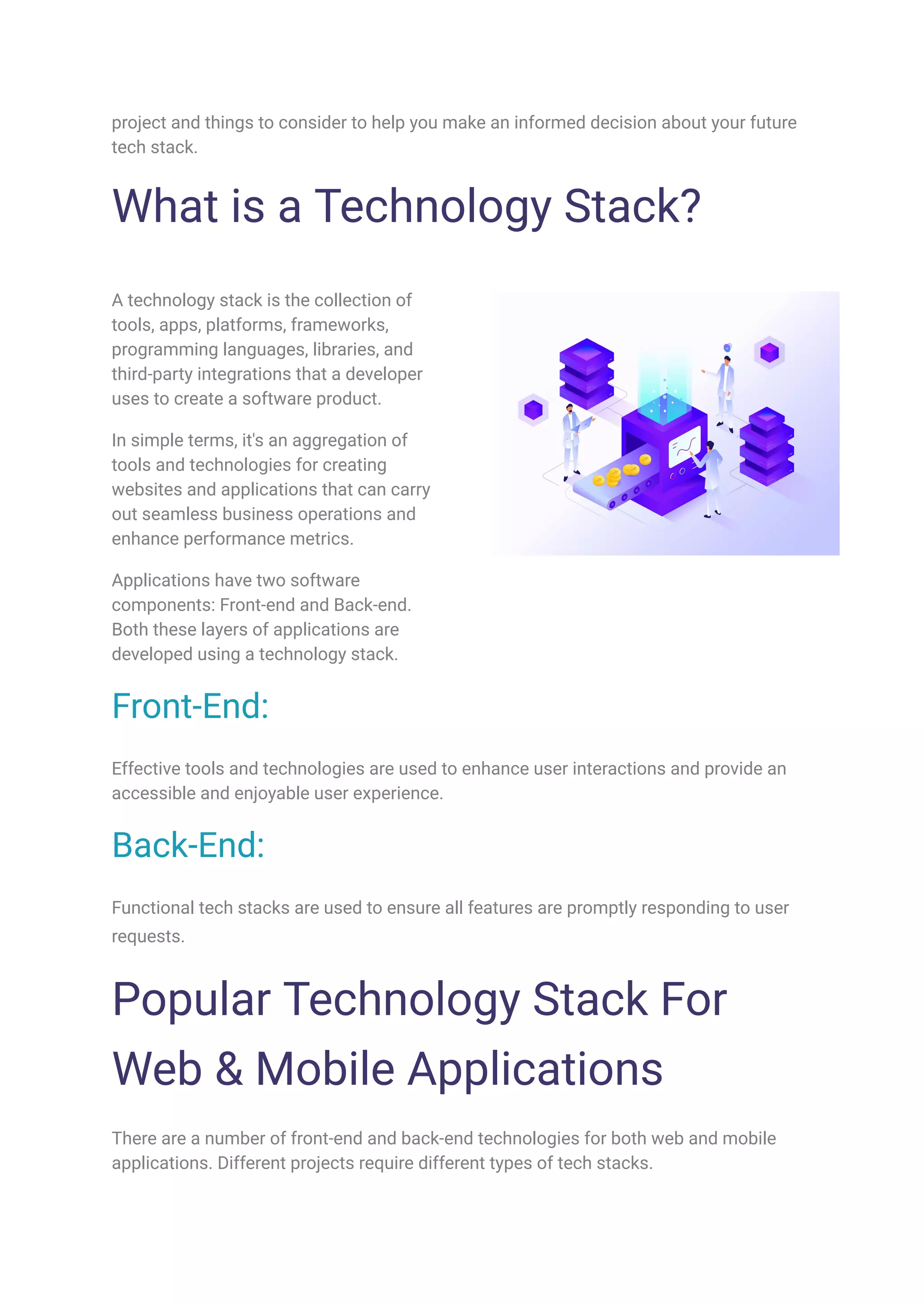 How to Decide Technology Stack for Your Next Software Development Project? | PDF
