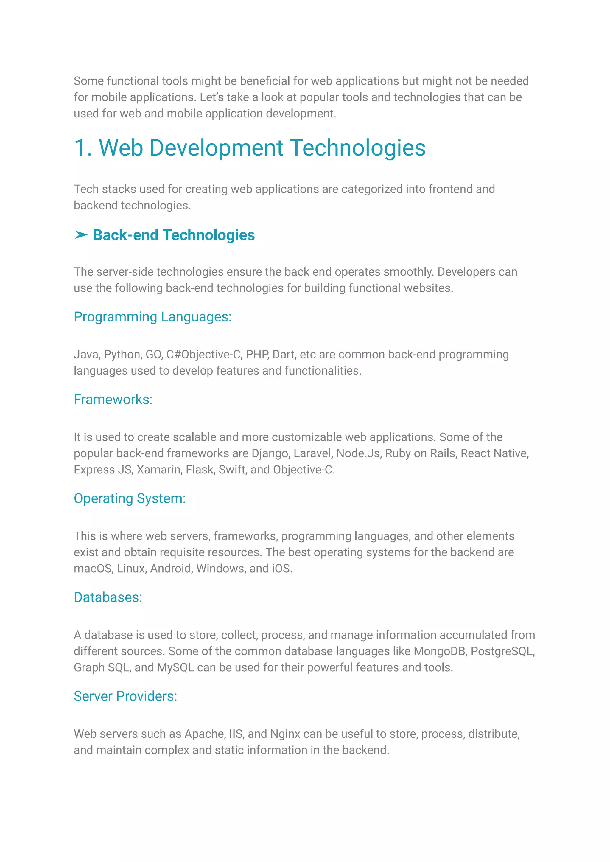 How to Decide Technology Stack for Your Next Software Development Project? | PDF