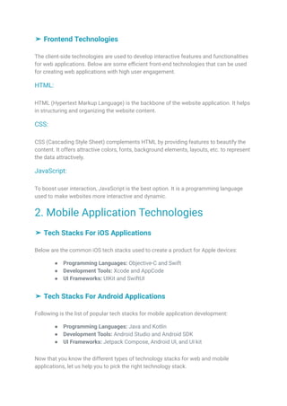 How to Decide Technology Stack for Your Next Software Development Project? | PDF