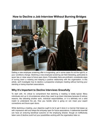 How to Decline a Job Interview Without Burning Bridges.pdf | Free Download