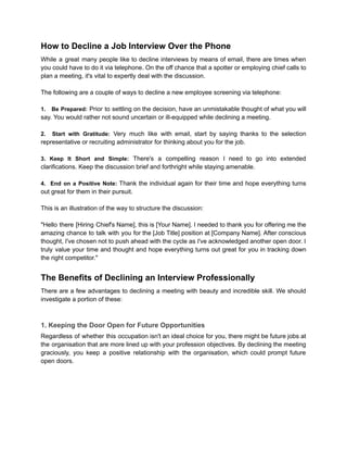 How to Decline a Job Interview Without Burning Bridges.pdf | Free Download