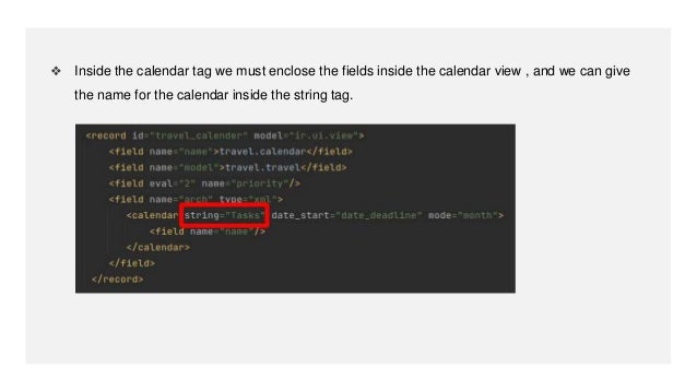 Defining Calendar View in Odoo 15 | PPTX