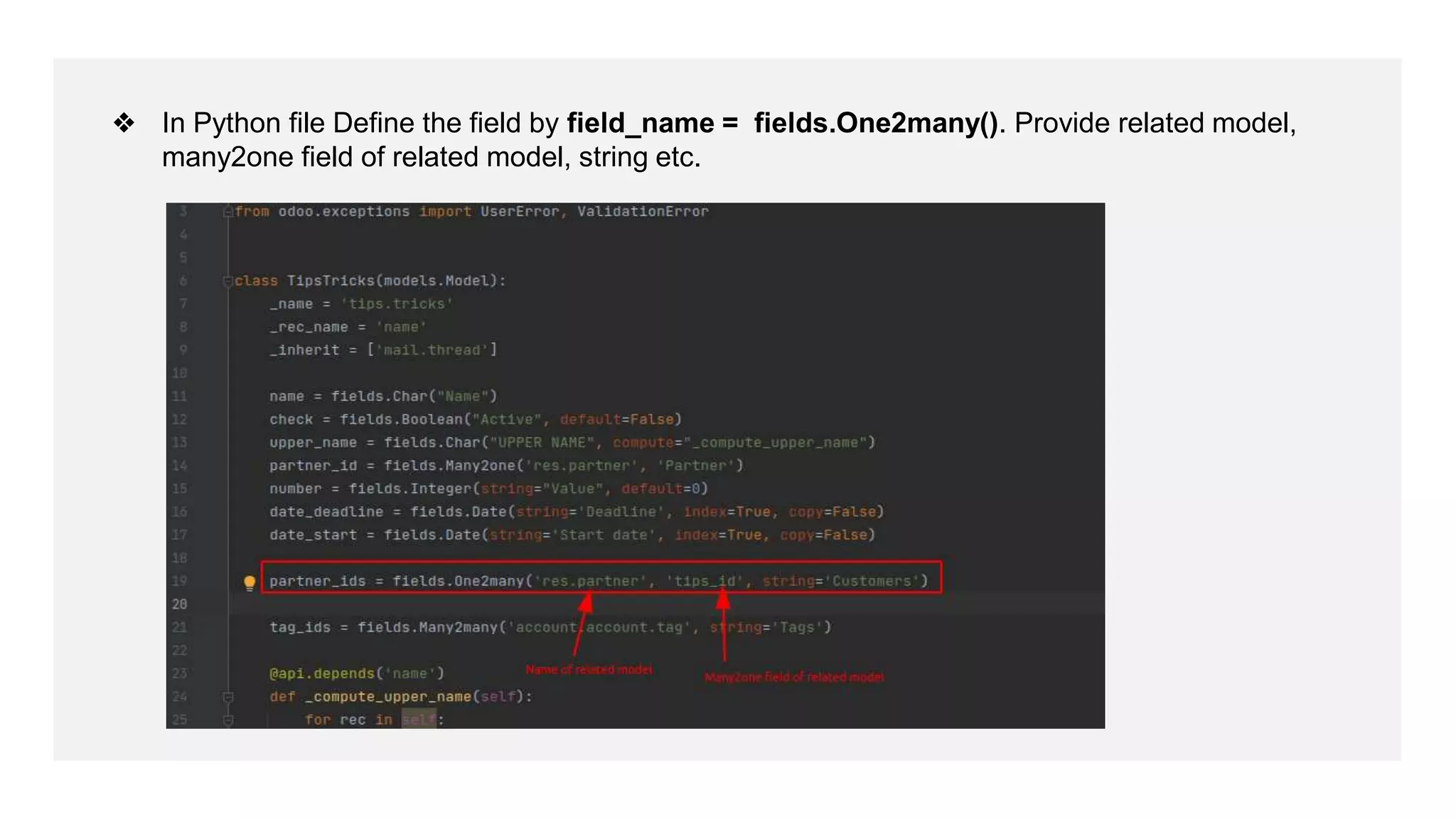 How to Define One2Many Field in Odoo 15 | PPTX