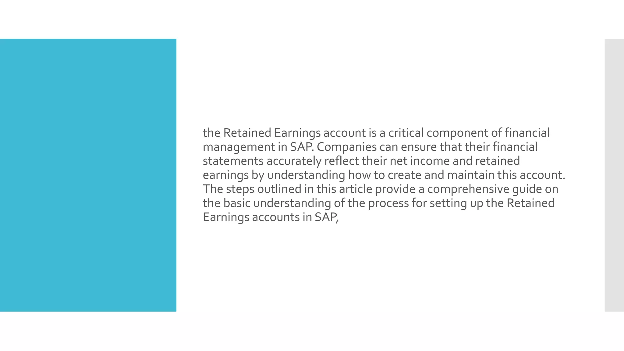 How to Define Retained Earnings Account in SAP | PPTX