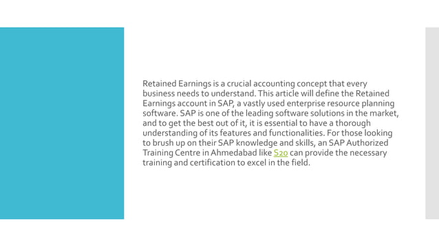 How to Define Retained Earnings Account in SAP | PPT
