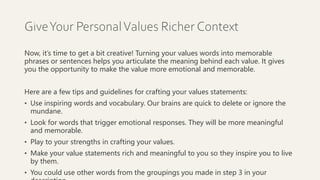 How to define your values | PPT