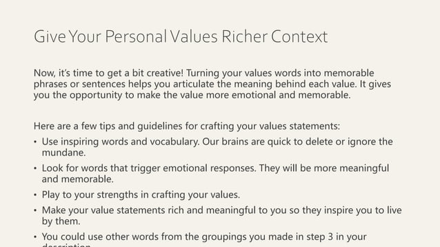How to define your values | PPT