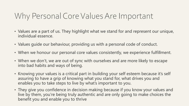 How to define your values | PPT