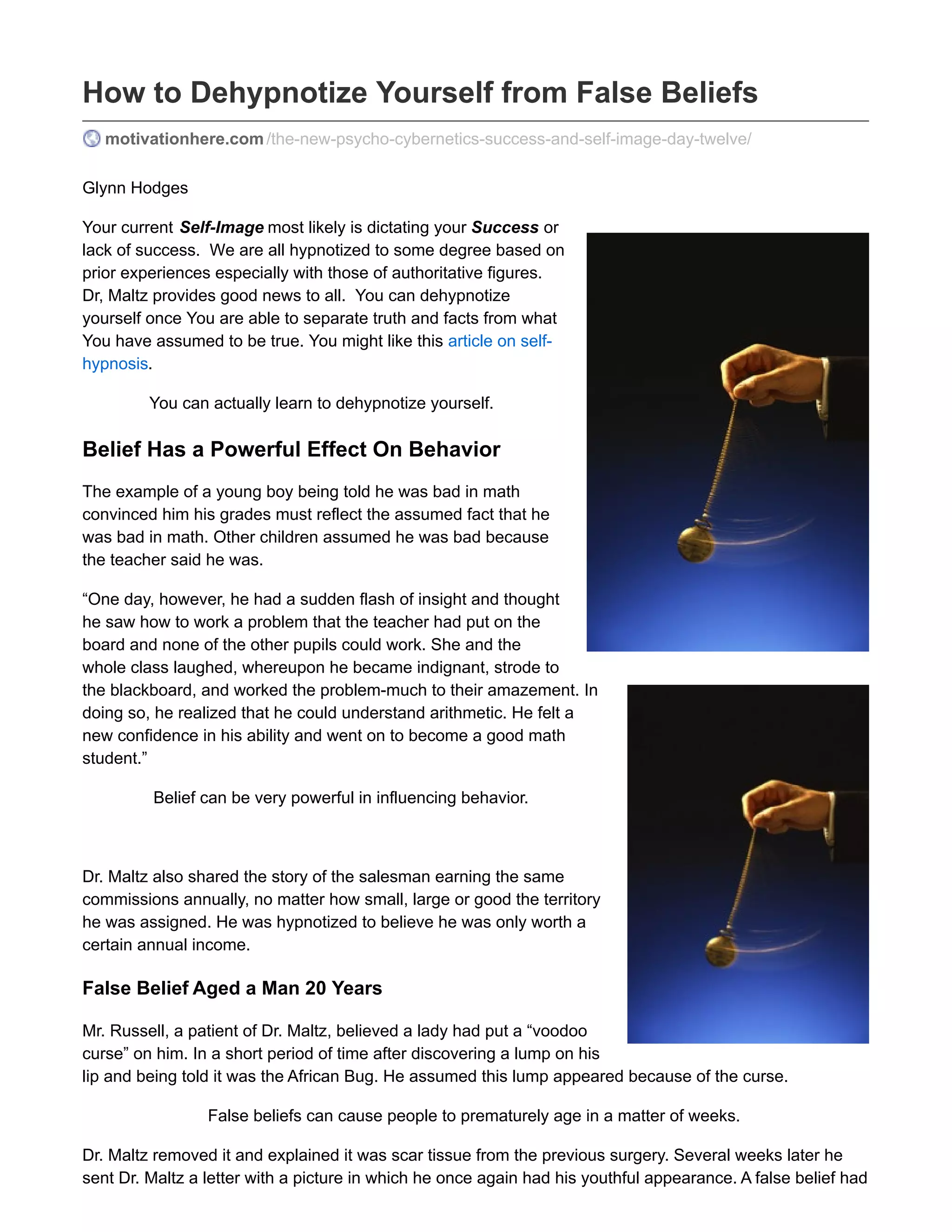 How to dehypnotize yourself from false beliefs | PDF