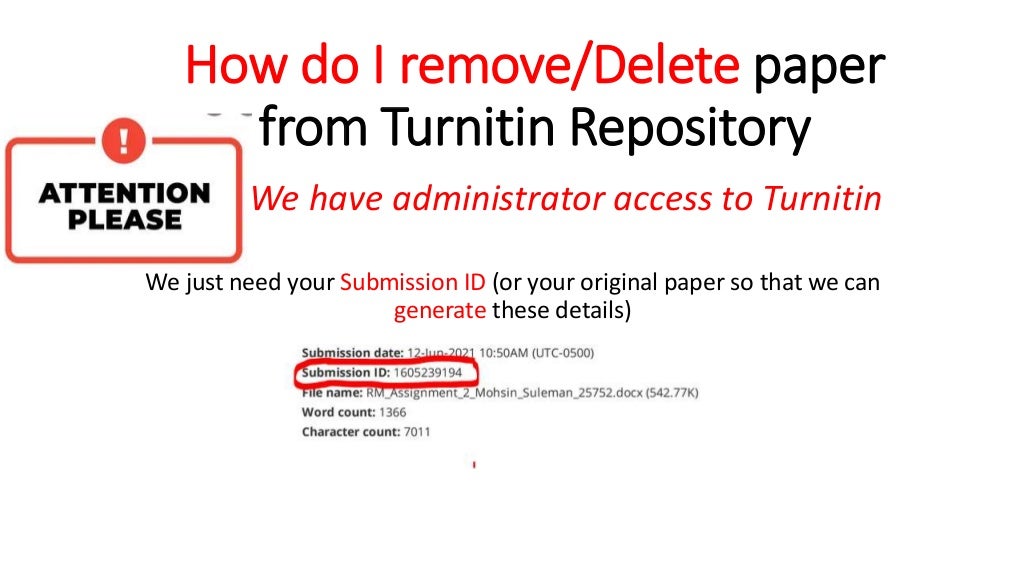 How to delete a paper from turnitin repository Permanently