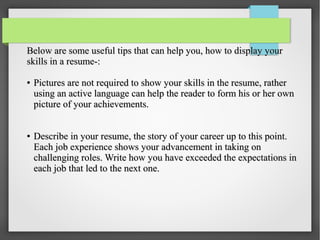 How to demonstrate skills in a resume | PPT