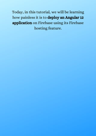 How to deploy angular 12 application using firebase hosting | PDF | Operating Systems | Computer ...