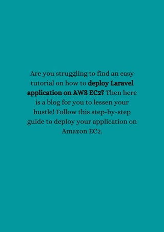 How to deploy laravel application on aws ec2 | PDF | Cloud Computing | Internet
