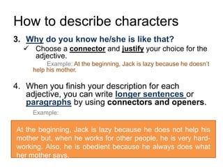 How to describe characters | PPT