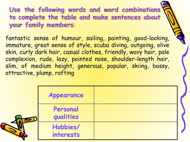 how to describe people for senior high school | PPT