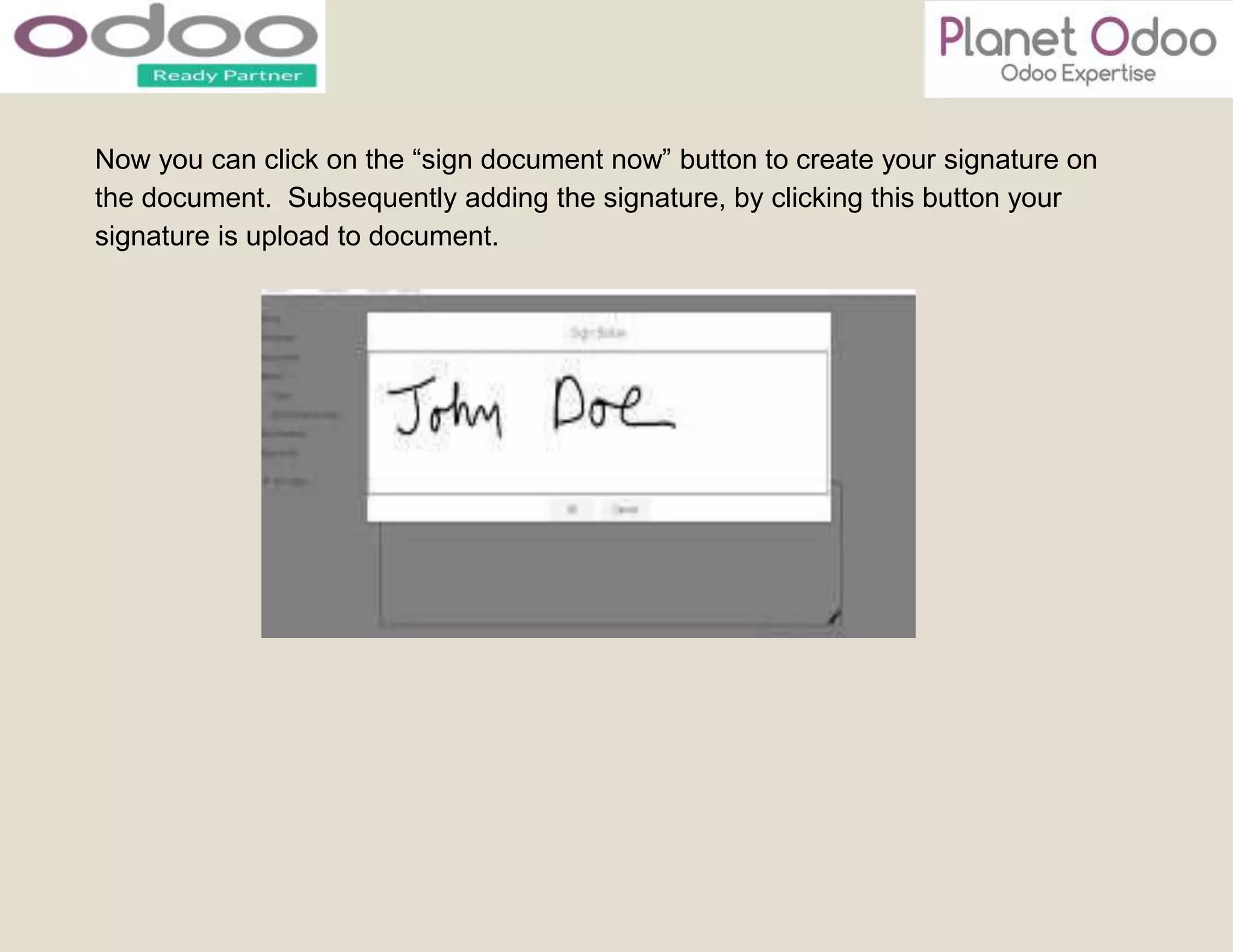 How to design a digital signature in odoo | PPTX