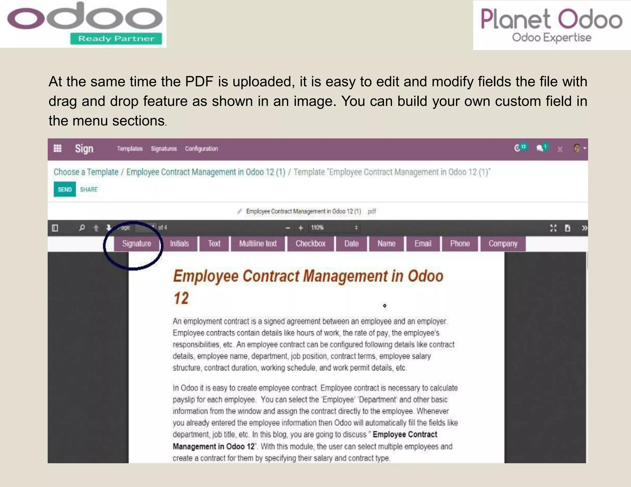How to design a digital signature in odoo | PPTX