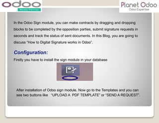 How to design a digital signature in odoo | PPTX
