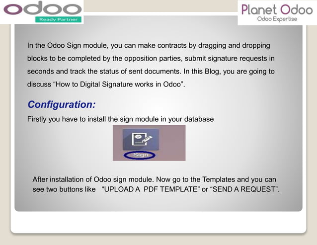 How to design a digital signature in odoo | PPT