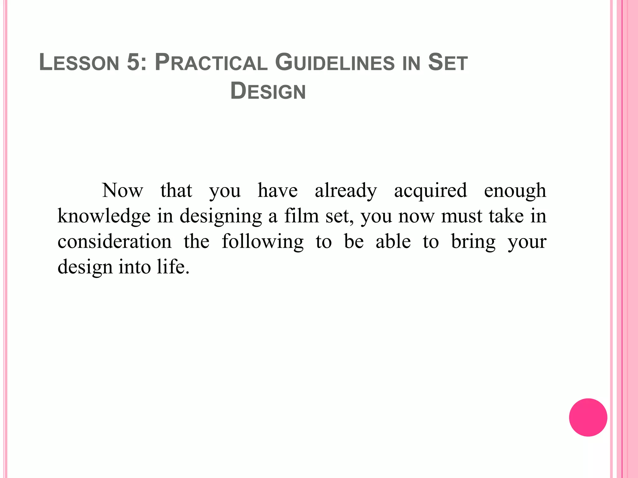 How to design a film set | PPTX