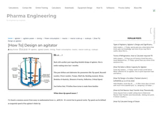 [How To] Design an agitator - Pharma Engineering.pdf