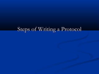 How to design a protocol for medical research | PPT