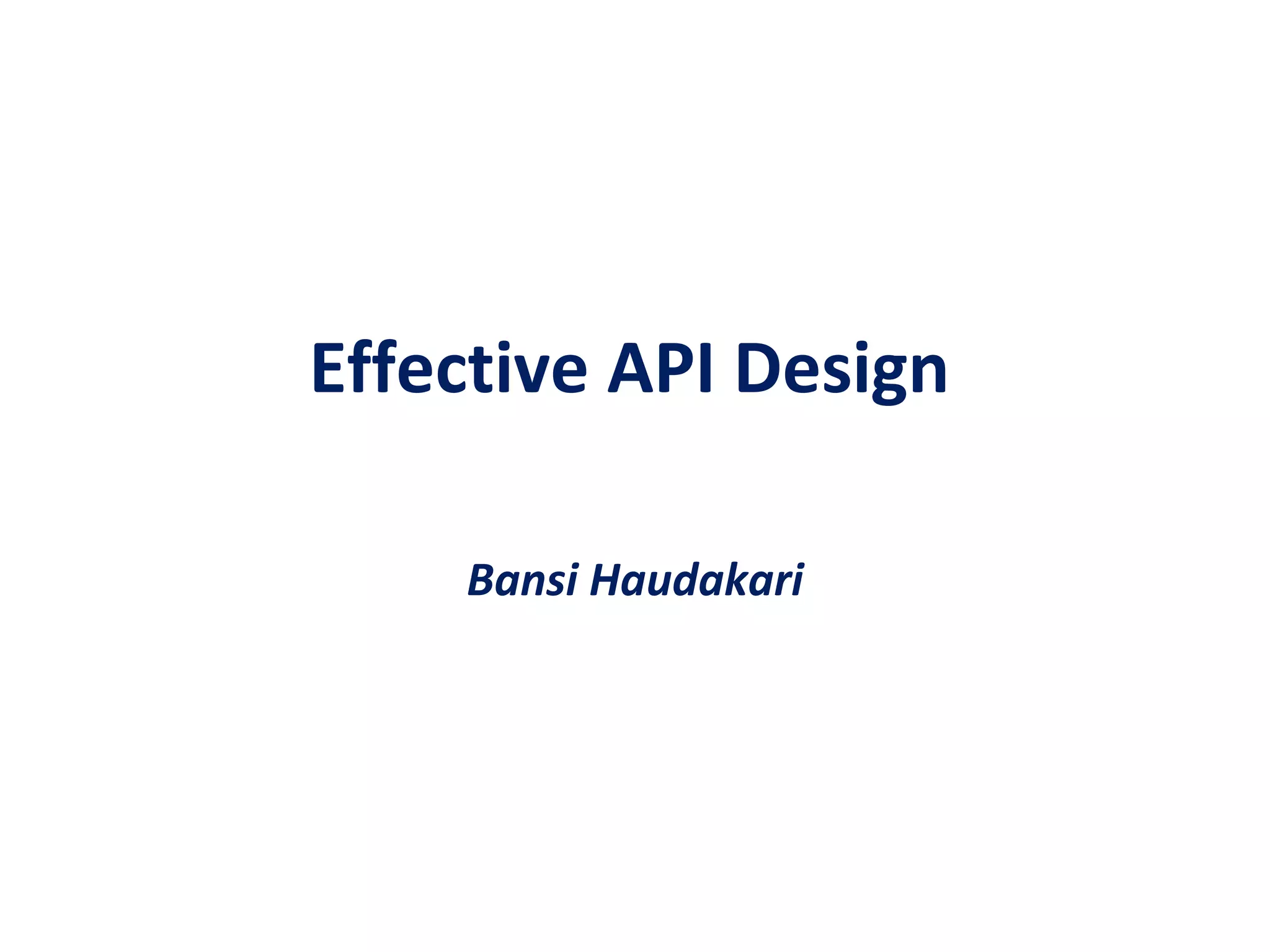 How to design effective APIs | PPT