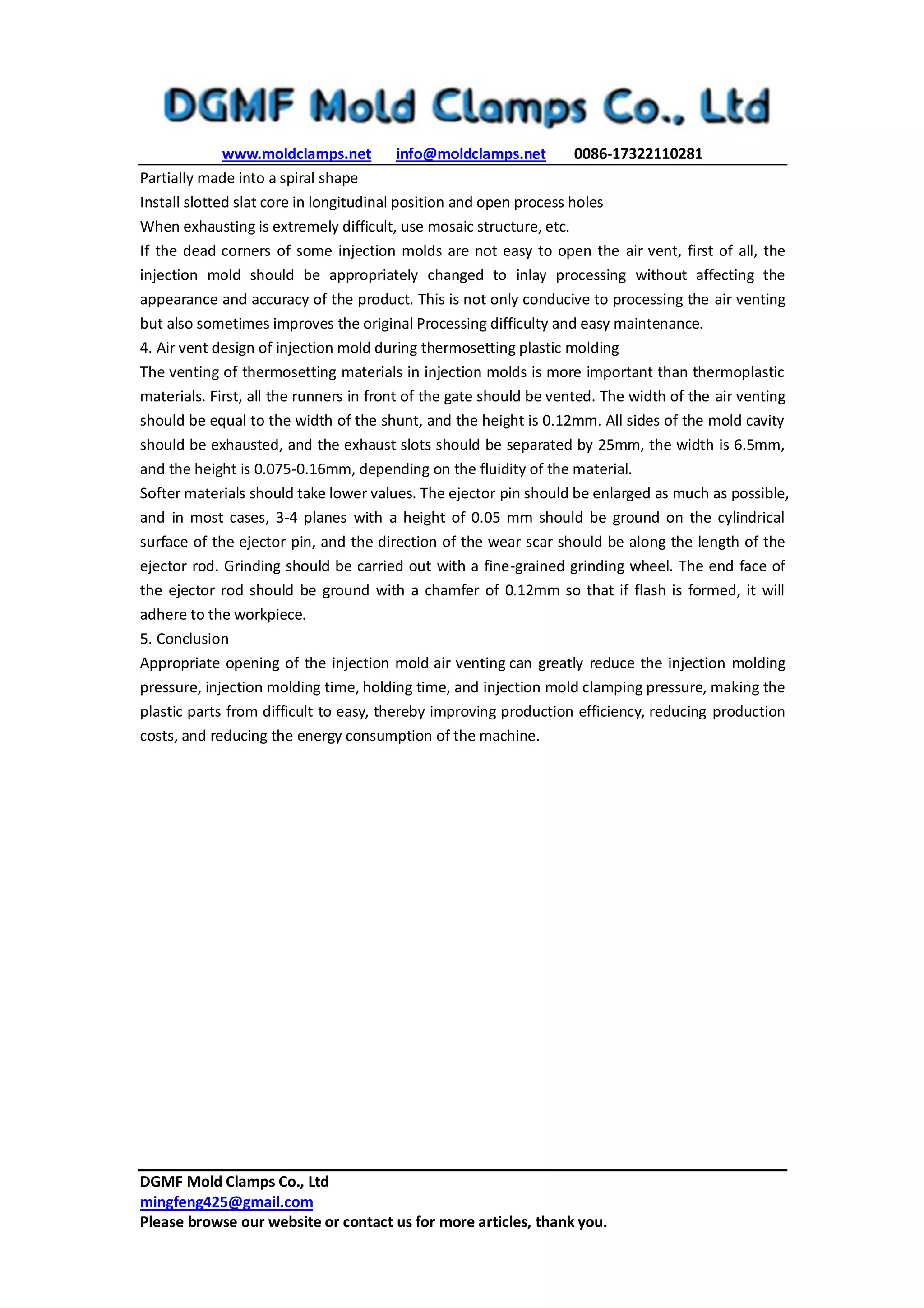 How to design injection mold air vent? | PDF