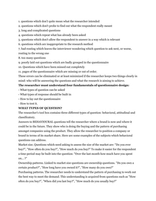 How to design questionnaire | DOC