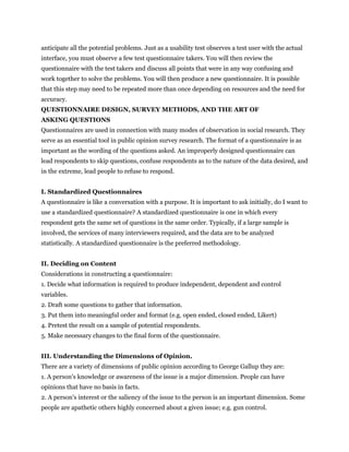 How to design questionnaire | DOC | Educational Assessment | Education