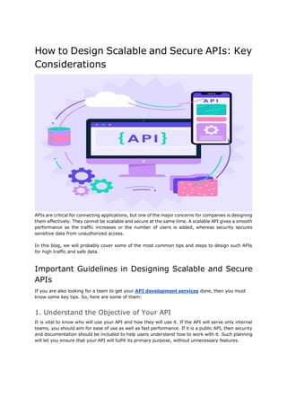 How to Design Scalable and Secure APIs: Essential Considerations for 2025 | PDF