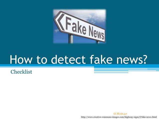 How to detect fake news | PPT
