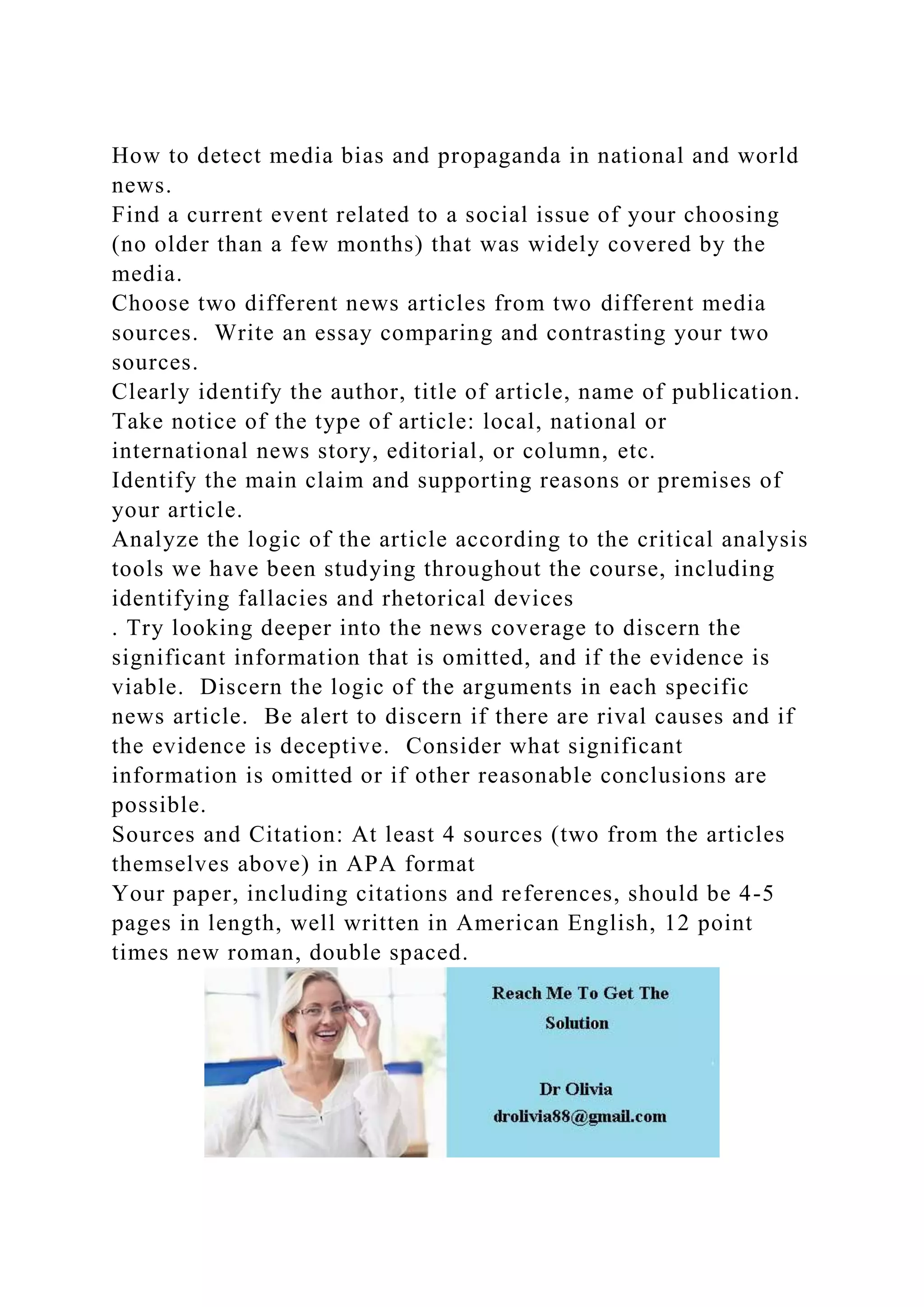 How to detect media bias and propaganda in national and world news. .docx