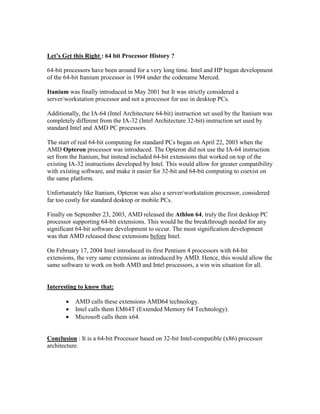 How to determine if cpu is 32bitor64bit | PDF