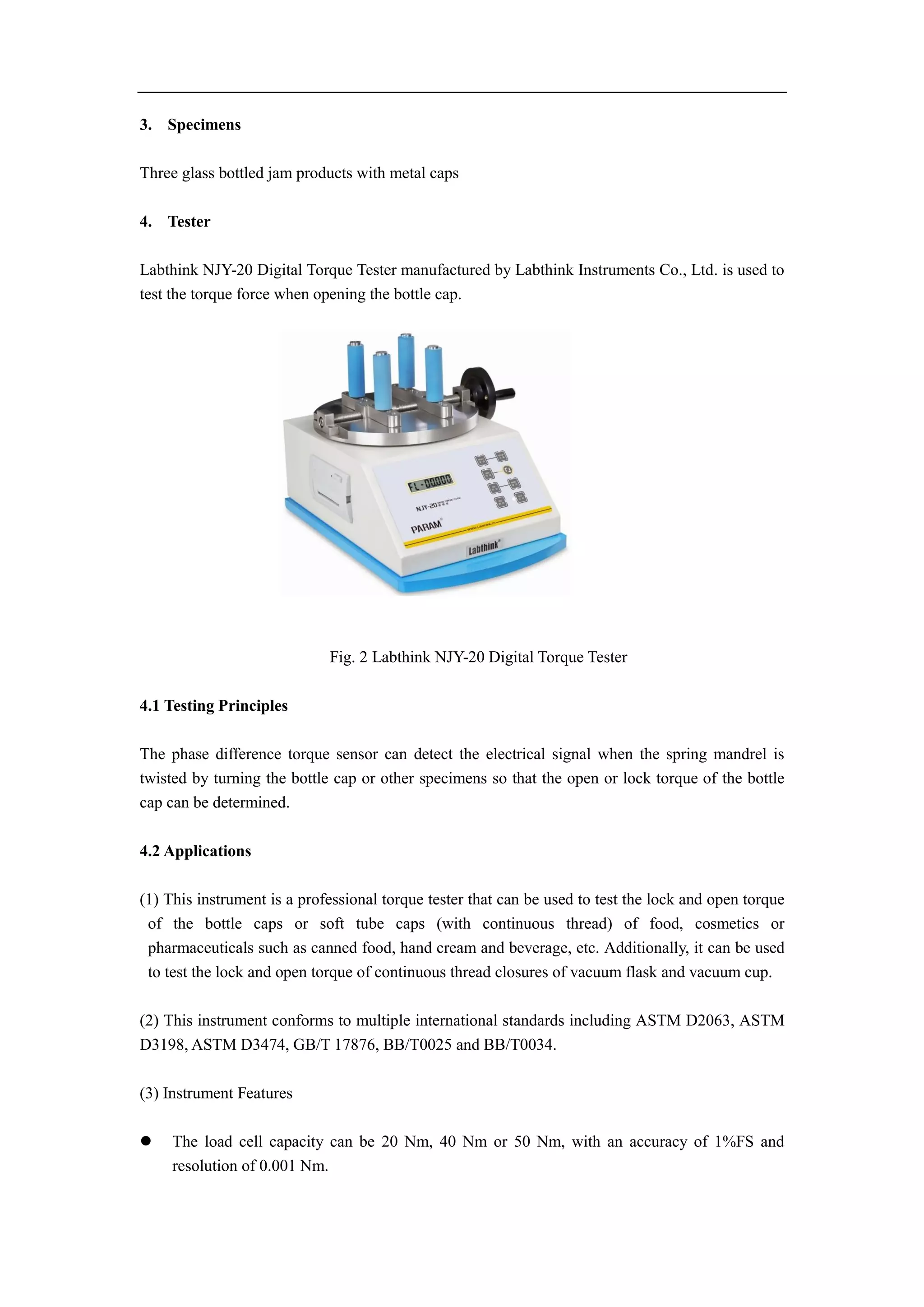 How to determine torque force of bottle caps | PDF